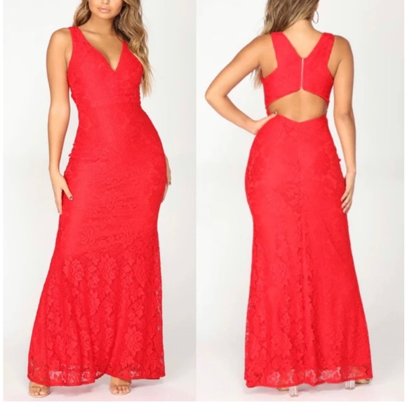 Lulus | Dresses | Lulus Red Lace Maxi Dress | Poshmark